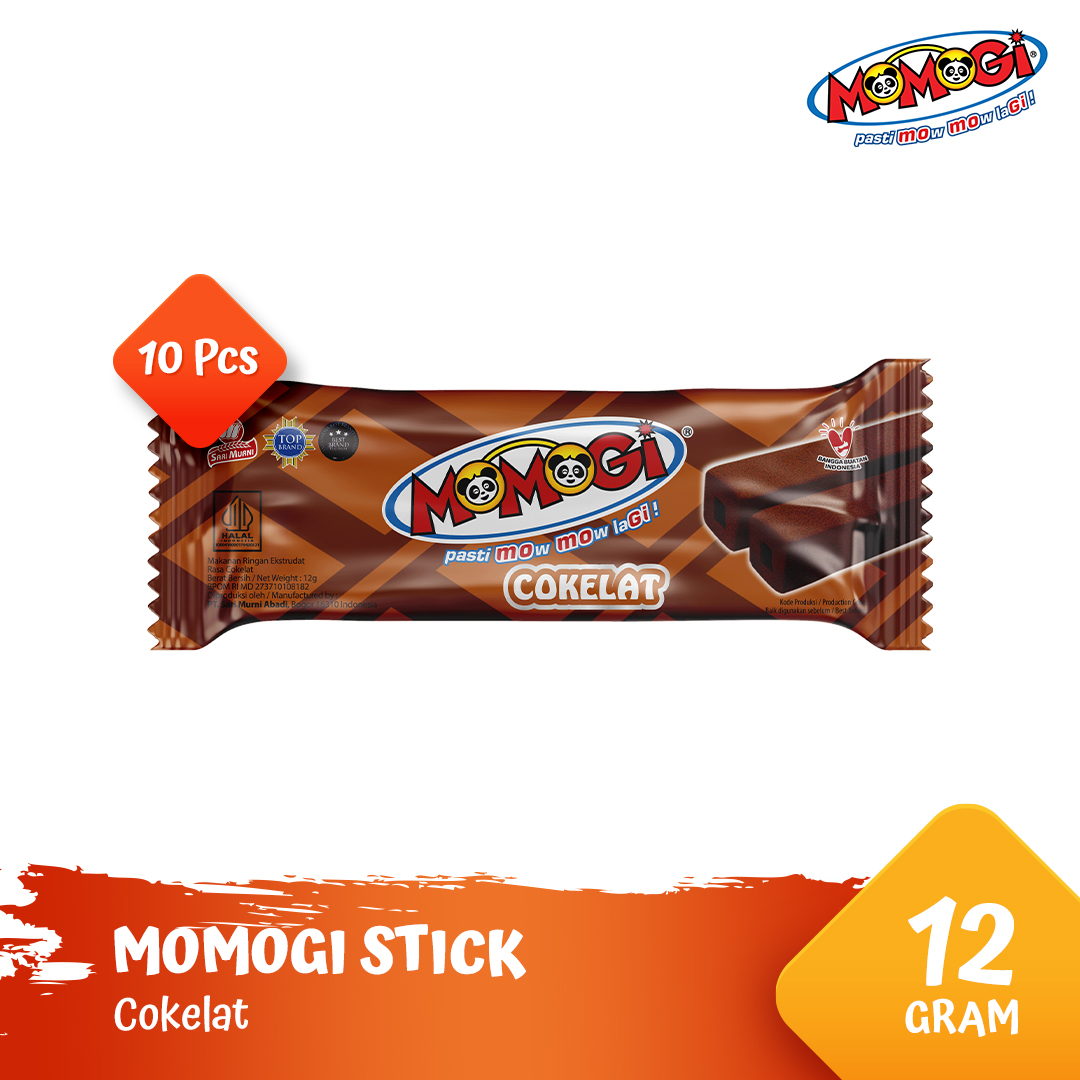 Momogi Stick Snack Makanan Ringan 12gr - Coklat [1 Box - 10 Pcs ...