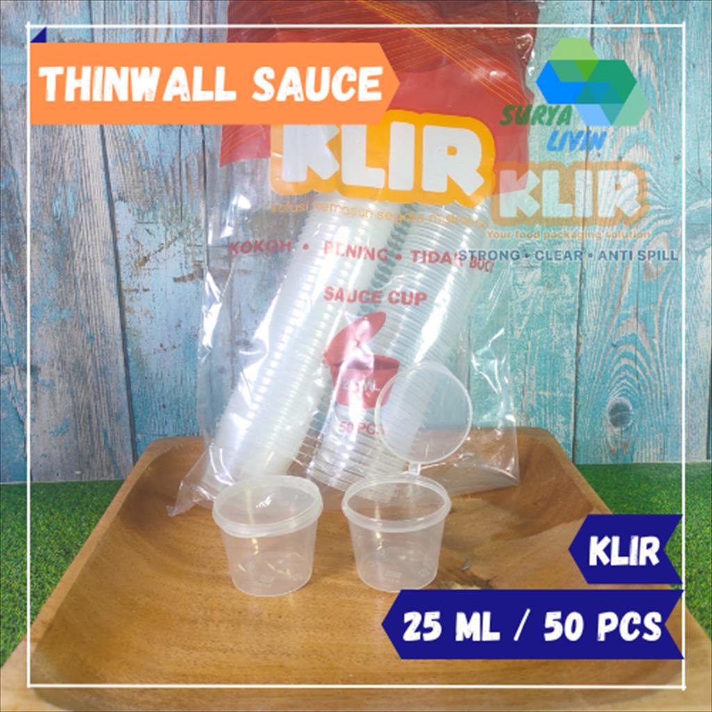 Thinwall KLIR Sauce cup 25 ml - ANTI PECAH - Isi 50 pcs | Lazada Indonesia