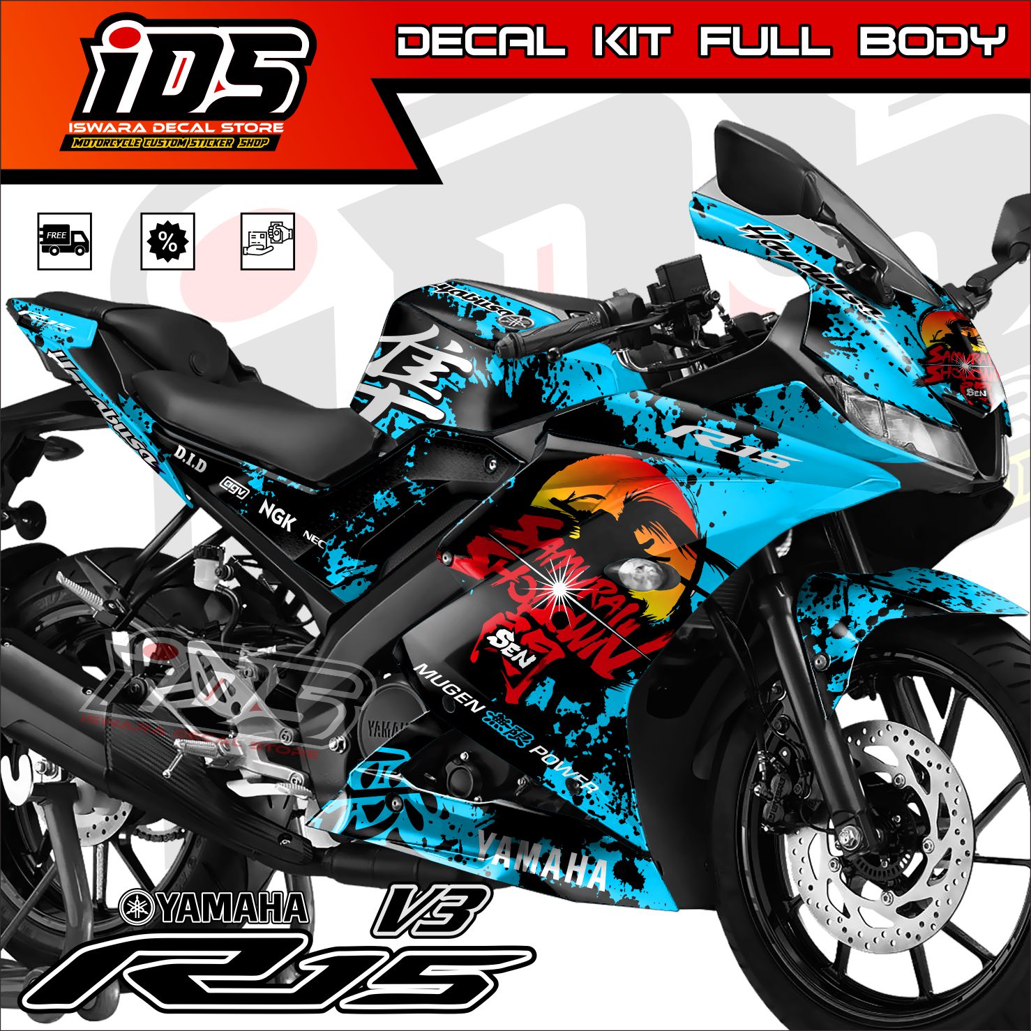 Decal R15 V3 Full Body Stiker R15 V3 Full Body Dekal R15 V3 Hayabusa ...