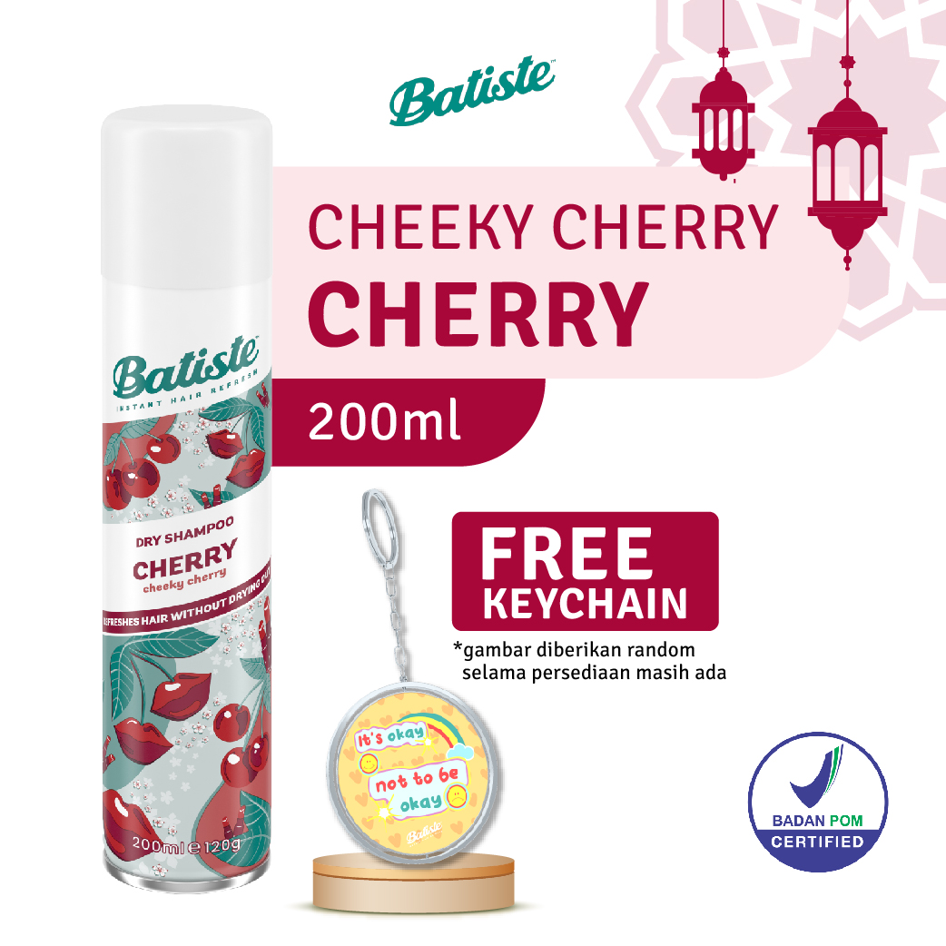 Batiste Fruity & Cheeky Cherry Dry Shampoo 200ml FREE Mirror Keychain ...