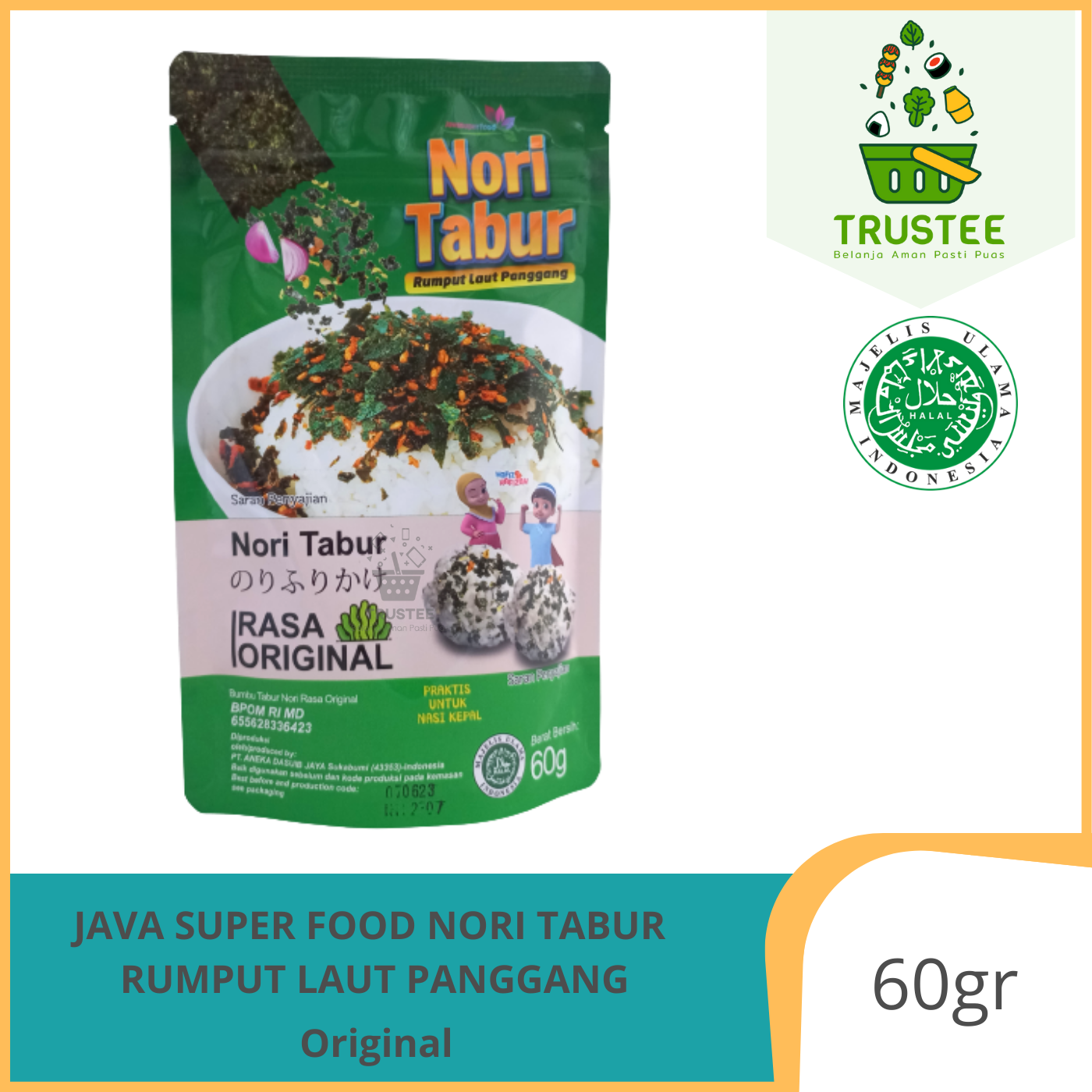 Nori Tabur Original Java Super Food Rumput Laut Panggang 60gr HALAL ...