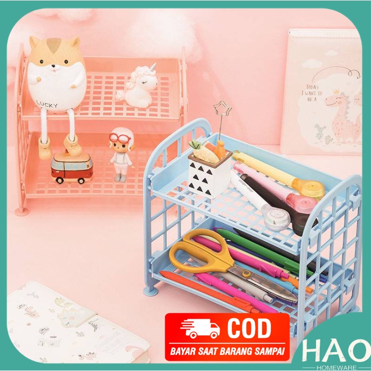 Rak Plastik 2 Susun Mini / Rak 2 Susun Mini / Rak Meja Mini 2 Tingkat ...