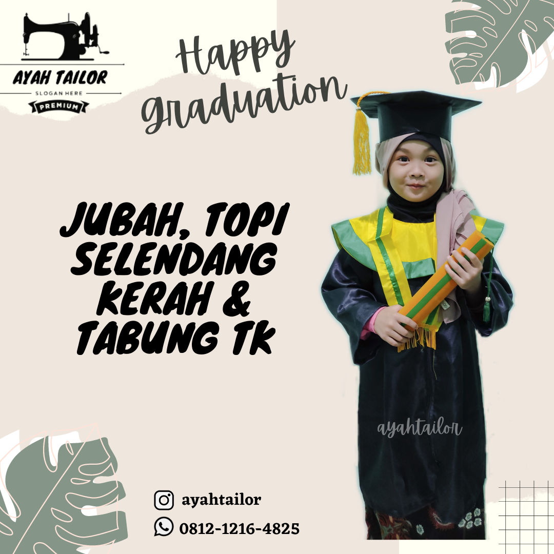 BAJU TOGA TK 1 SET + TABUNG, JUBAH WISUDA TK / PAUD REQUEST WARNA ...