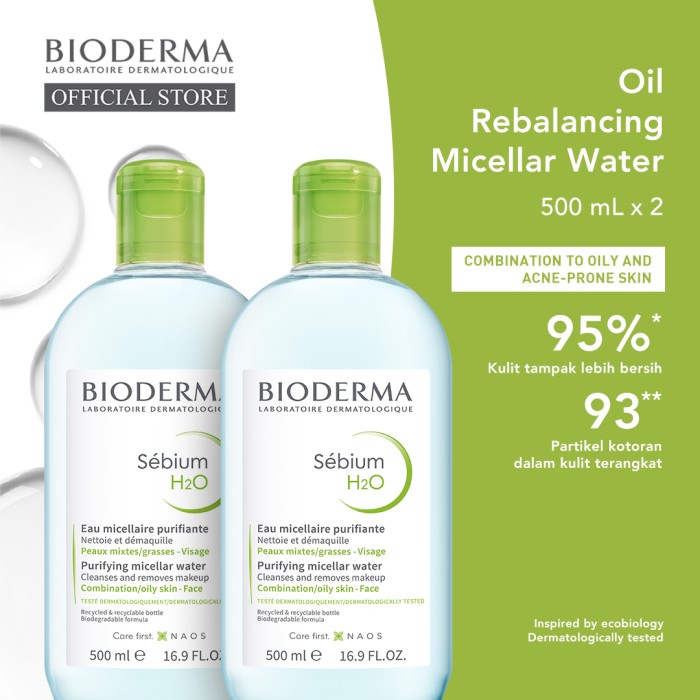 Bioderma Sebium H2O 500 ml Twin Pack | Lazada Indonesia