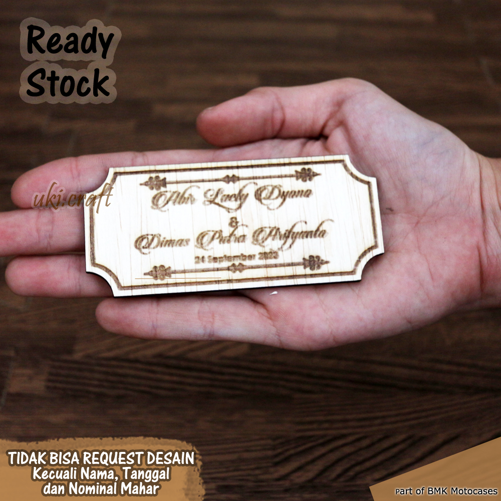 Name Tag Kayu Mdf Grafir & Laser Cut Custom Nama / Inisial / Text ...