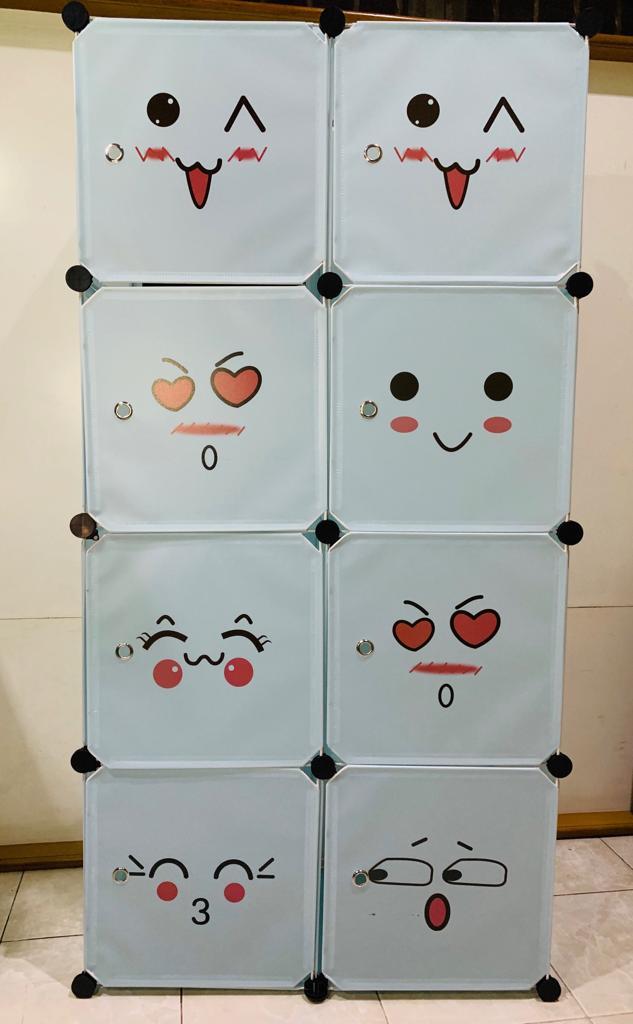 LEMARI PLASTIK KARAKTER 2X4 ( 8 KOTAK) - SMILEY FACE LEMARI KARAKTER ...