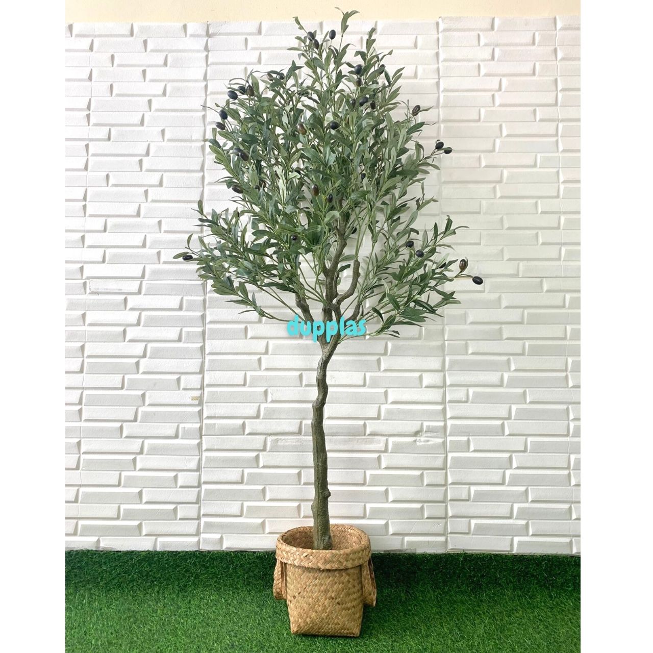 Pohon Daun Zaitun Olive Tree T160 Artificial Cover Anyaman Purun Handle ...