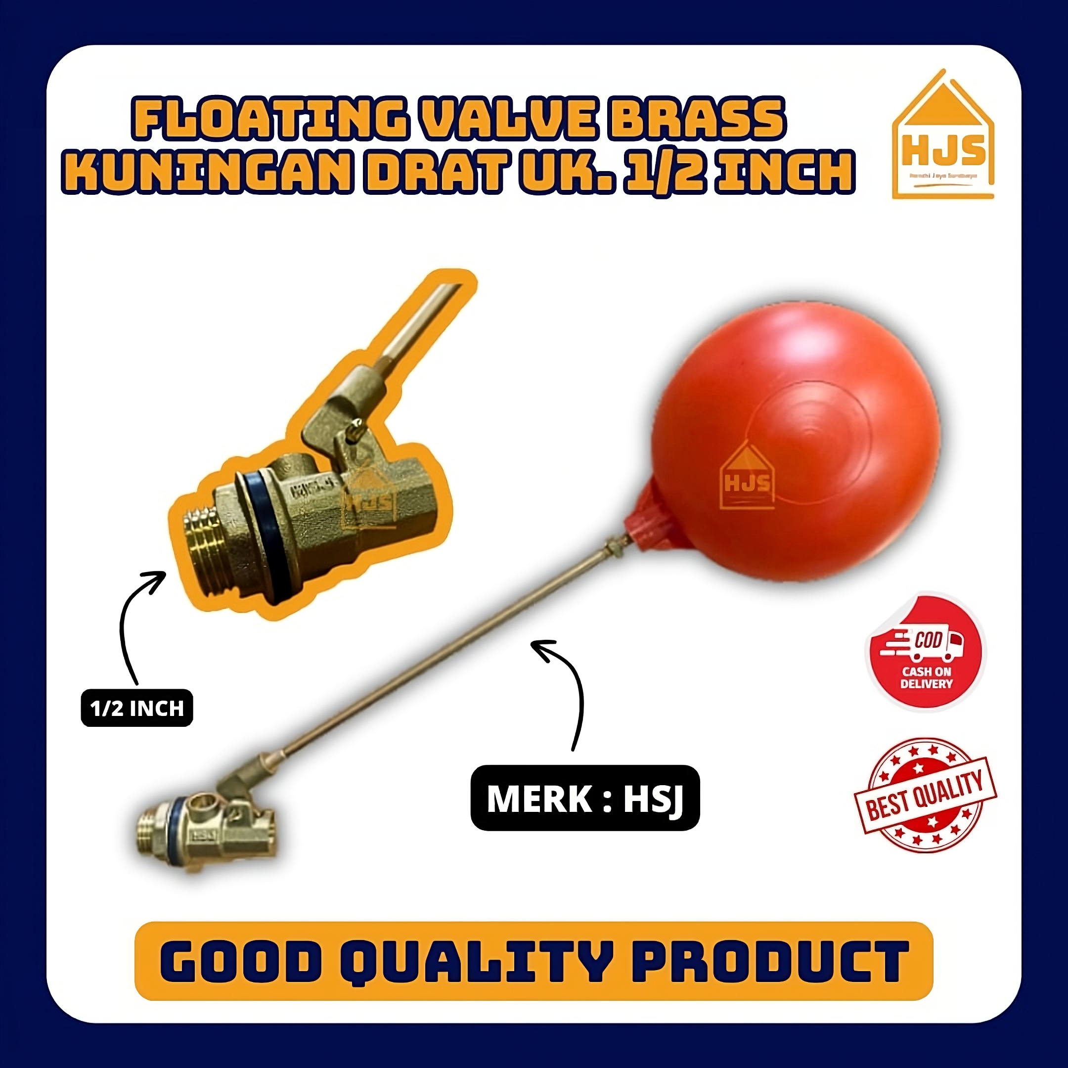 Pelampung Kuningan HSJ 1/2 Inchi Bola Pelampung Toren Floating Valve ...