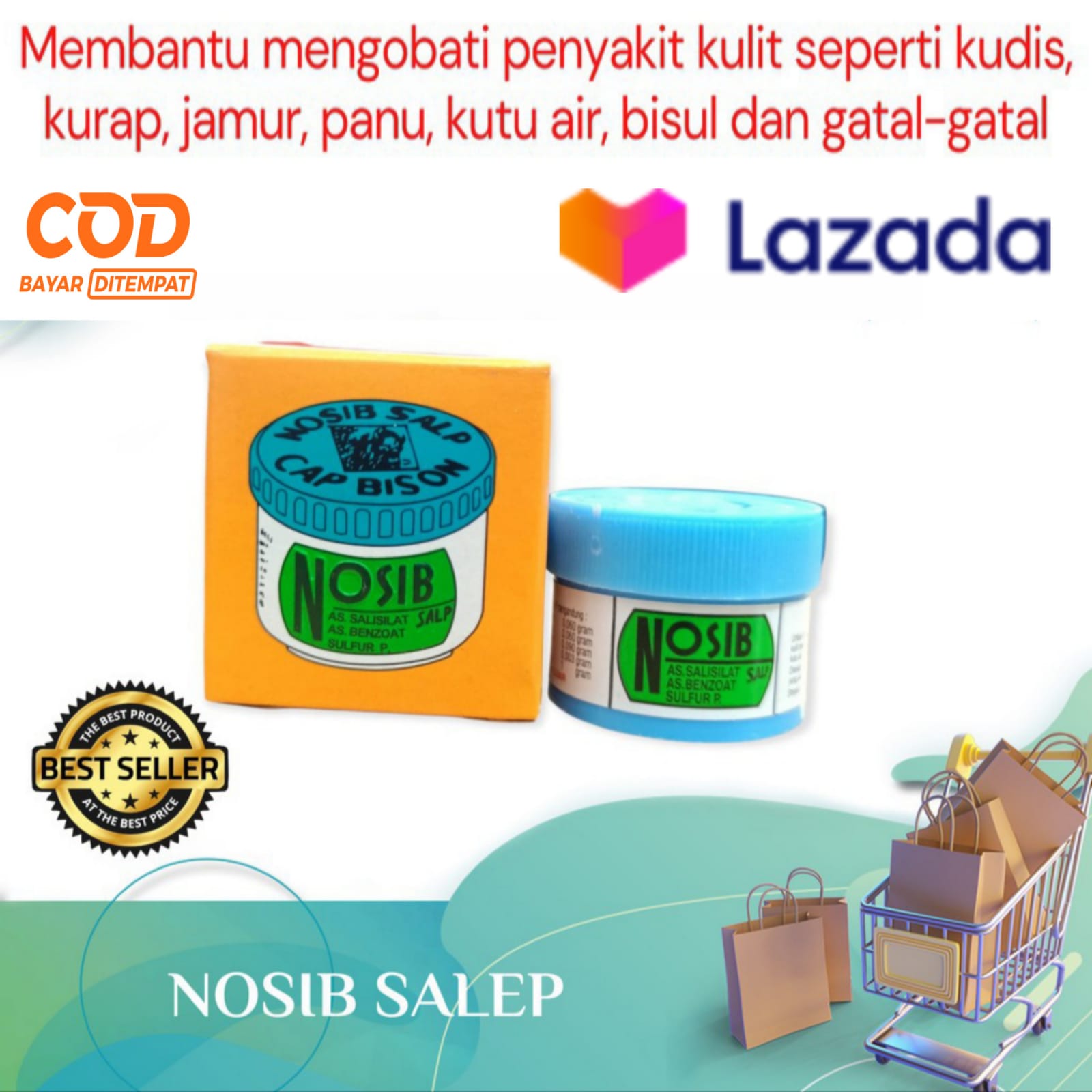 Nosib Salep Kudis, Kurap, Jamur, Gatal - Gatal, Bakteri, Kutu Air, Panu ...