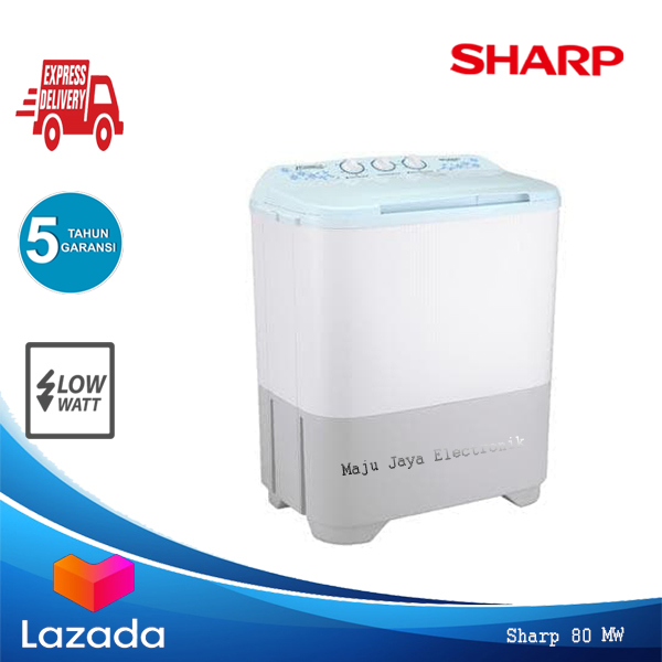 Mesin Cuci 2 Tabung Sharp T 80 MW 8 Kg Low Watt Cuci dan Kering ...