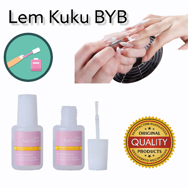 Lem Kuku Palsu BYB Bond Nail Glue Lem Kuku Paling Kuat Tahan Air dan ...