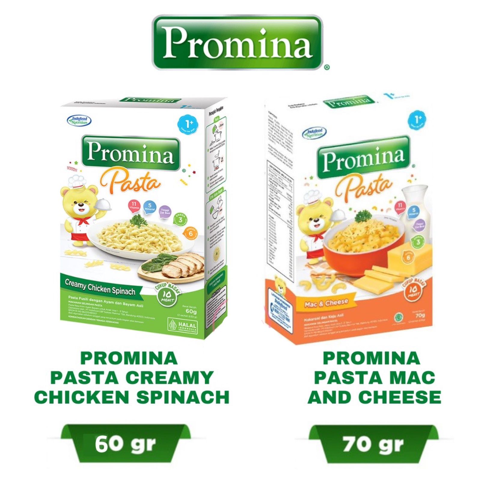 PROMINA Pasta Mac and Cheese 70gr - Creamy Chicken Spinach 60gr ...
