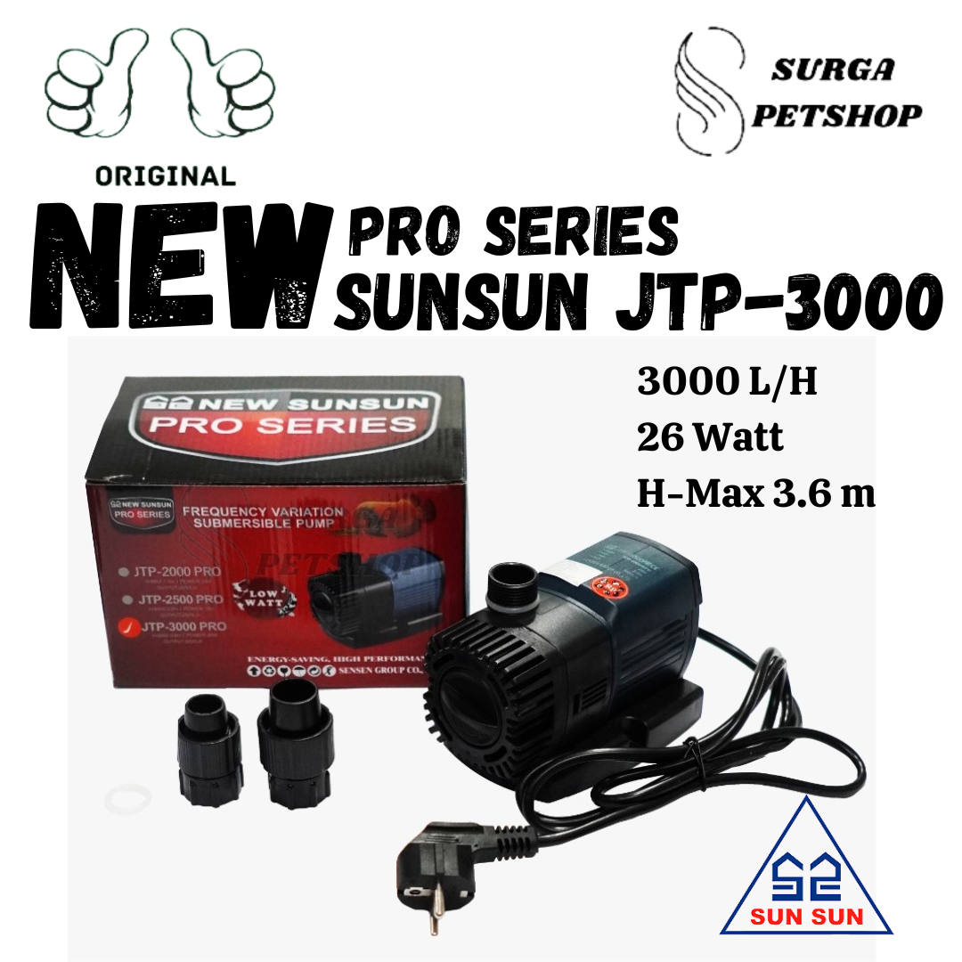 NEW SUNSUN JTP 3000 PRO SERIES POMPA AIR CELUP AKUARUM KOLAM IKAN ...