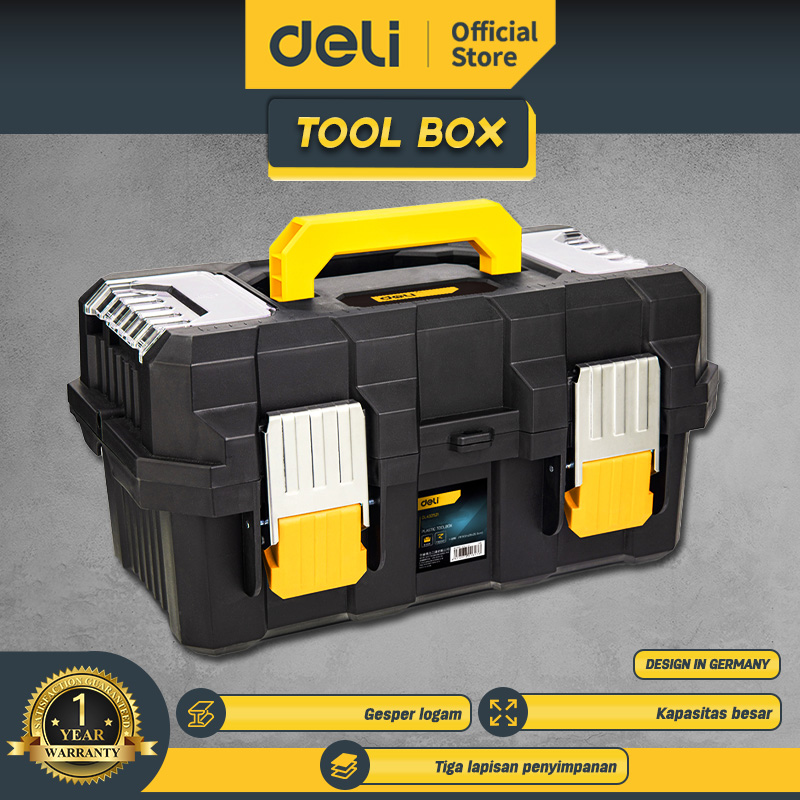 Deli Tool Box / Kotak Box Perkakas Besar Kokoh Multifungsi DL432519 ...