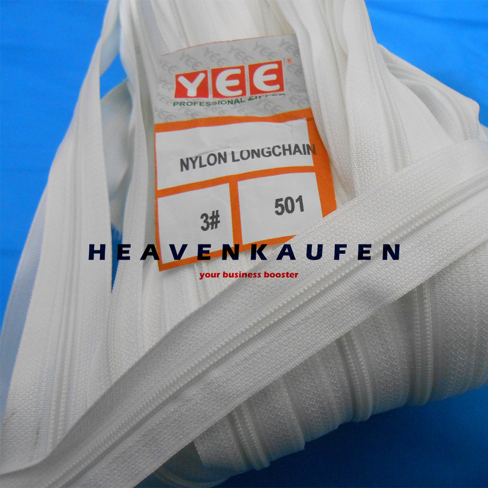 Resleting Zipper Long Chain YEE Coil No 3 Putih Harga Per 5 Meter ...