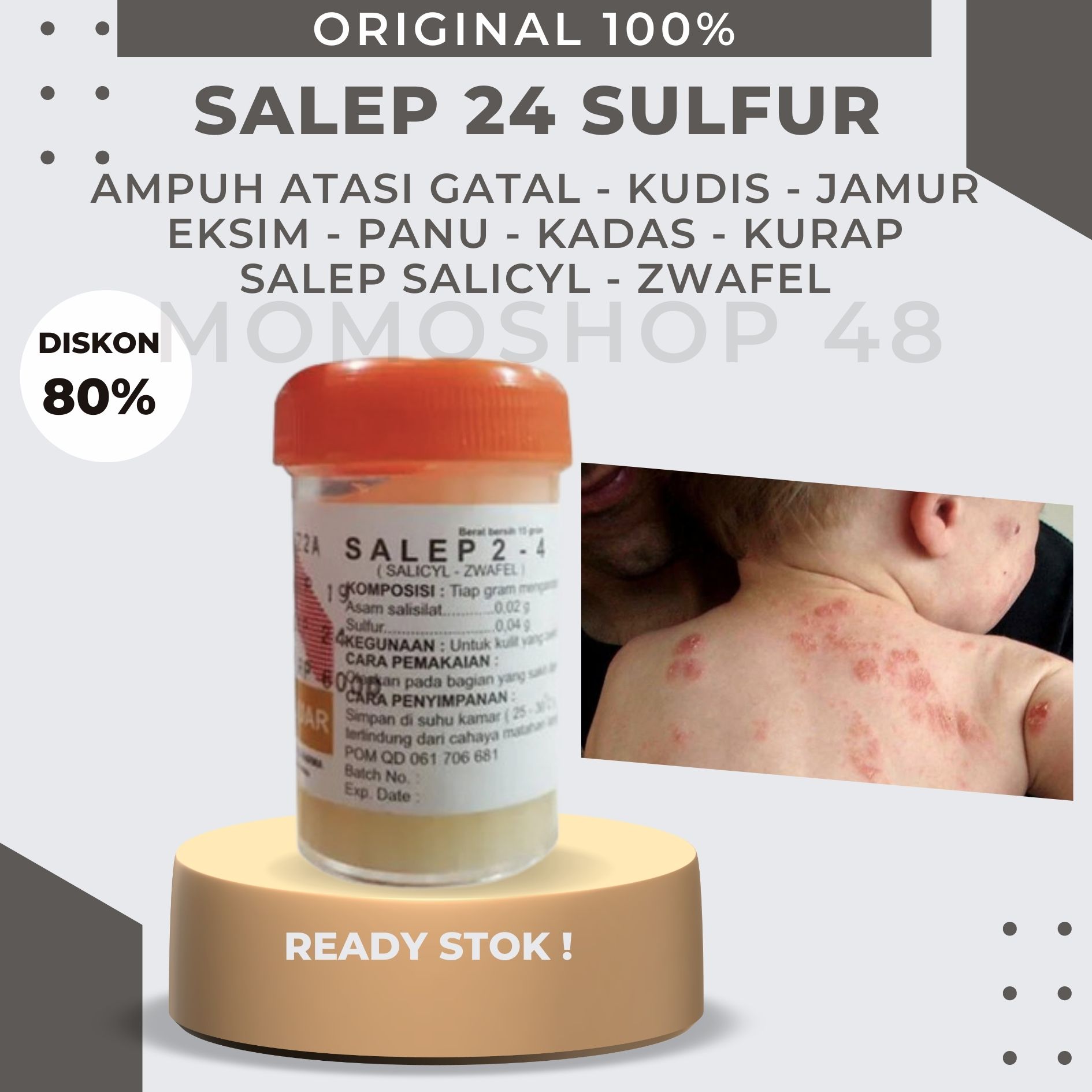 Salep Shulfur Sulfu Ampuh Obati Eksim Scabies Ringworm Tinea Panu Kudis ...