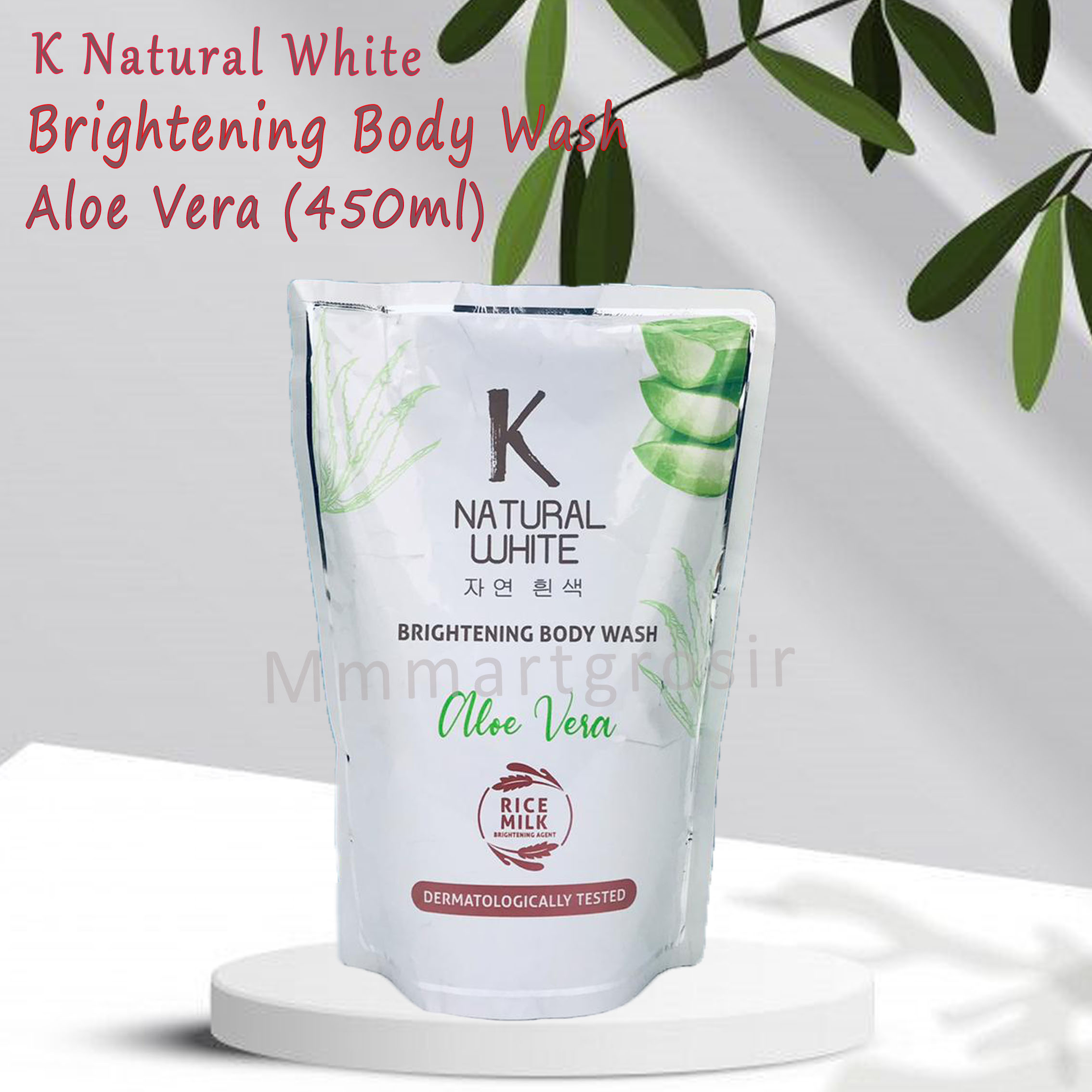 K Natural White/Brightening Body wash/Sabun cair/Aloe Vera/ Rice Milk ...