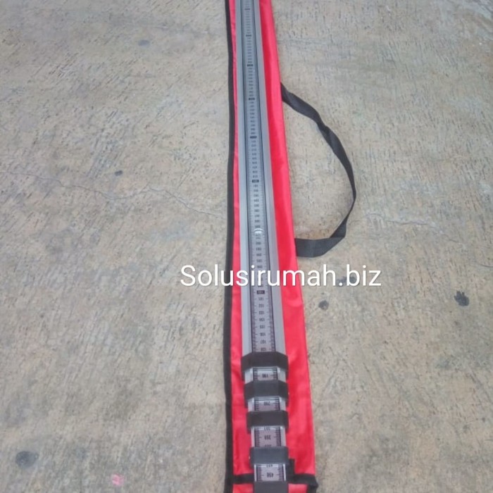 RAMBU MISTAR BAK UKUR 5M 5 METER LEVELING SURVEY ALAT ALUMINIUM STAF ...