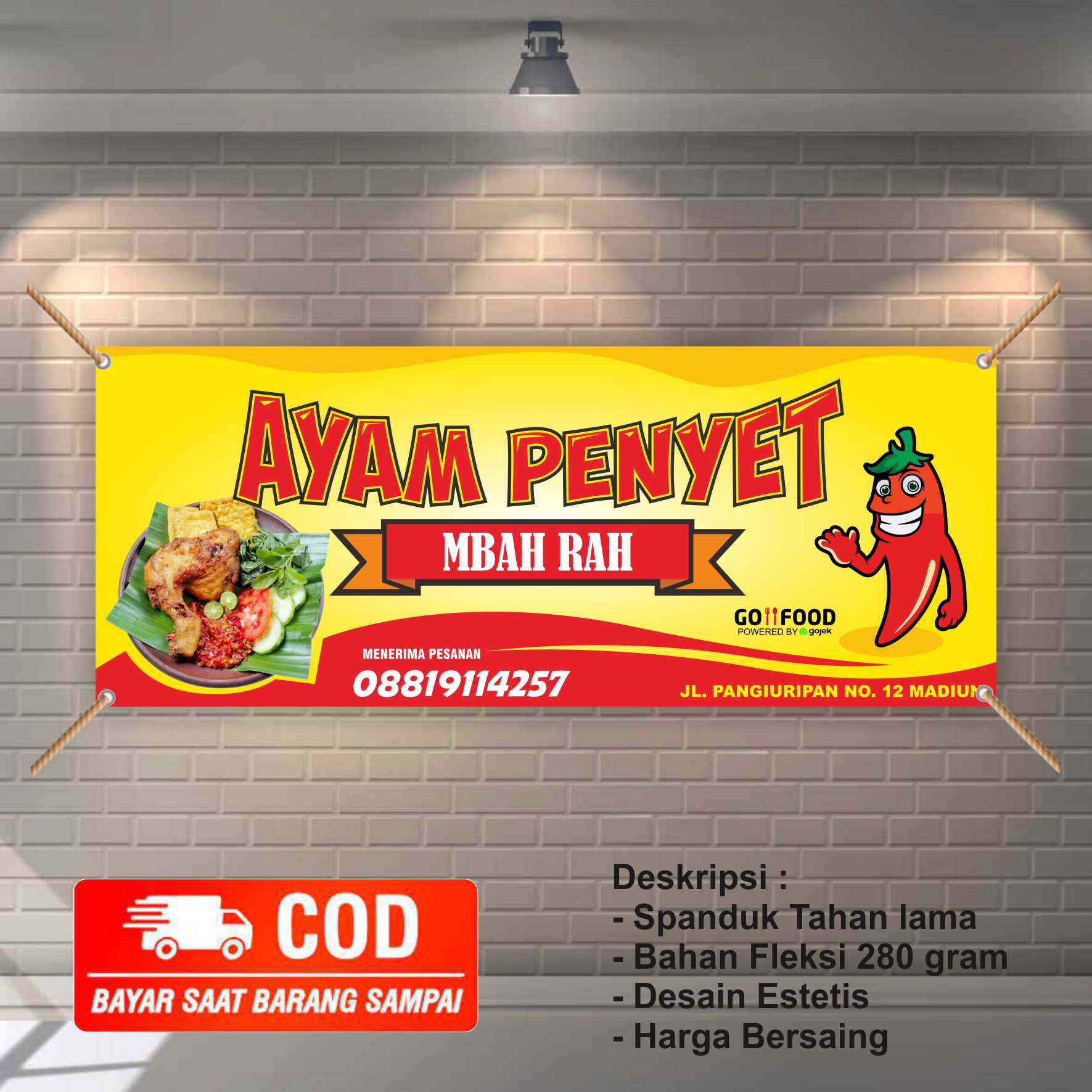 Ambil Promonya >> banner spanduk ayam penyet ayam geprek murah 2x1m ...