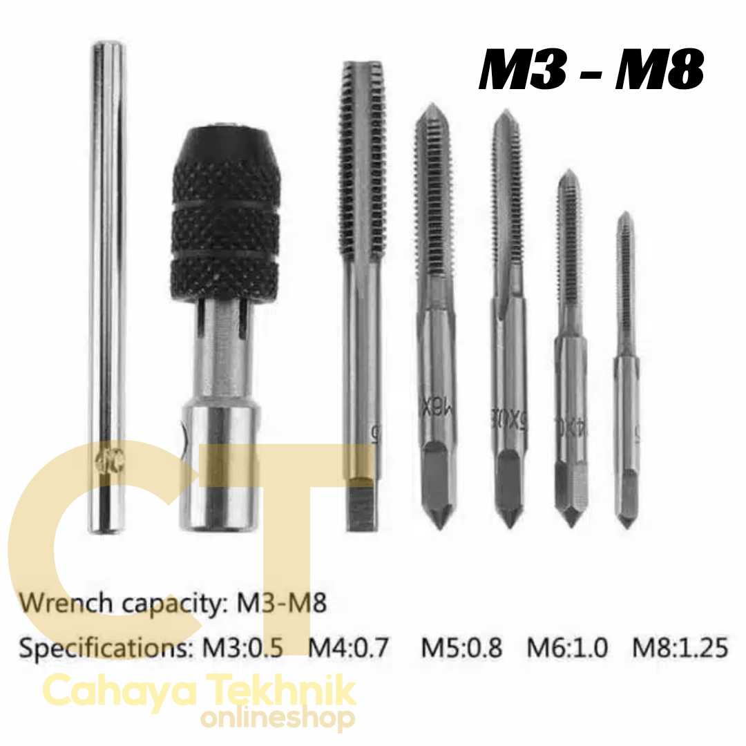 Set Alat Tap Pembuat Ulir Mesin Isi 6 Buah, Alat Pembuat Ulir DIY, Kunci Tap M3 / M4 / M5 / M6 ...