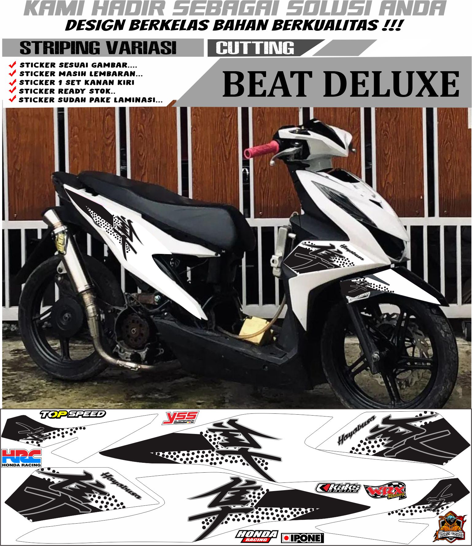 STRIPING BEAT DELUXE VARIASI HAYABUSA ,STICKER MOTOR BEAT | Lazada ...