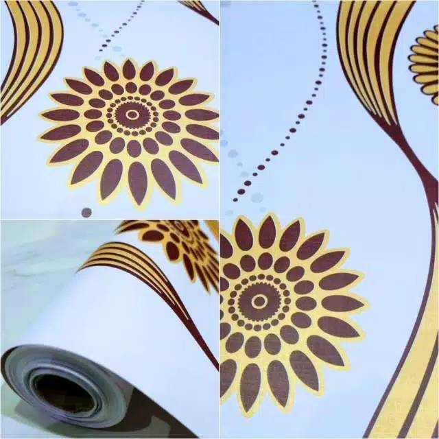 wallpaper sticker dinding cakra gold 10m x 45cm | Lazada Indonesia