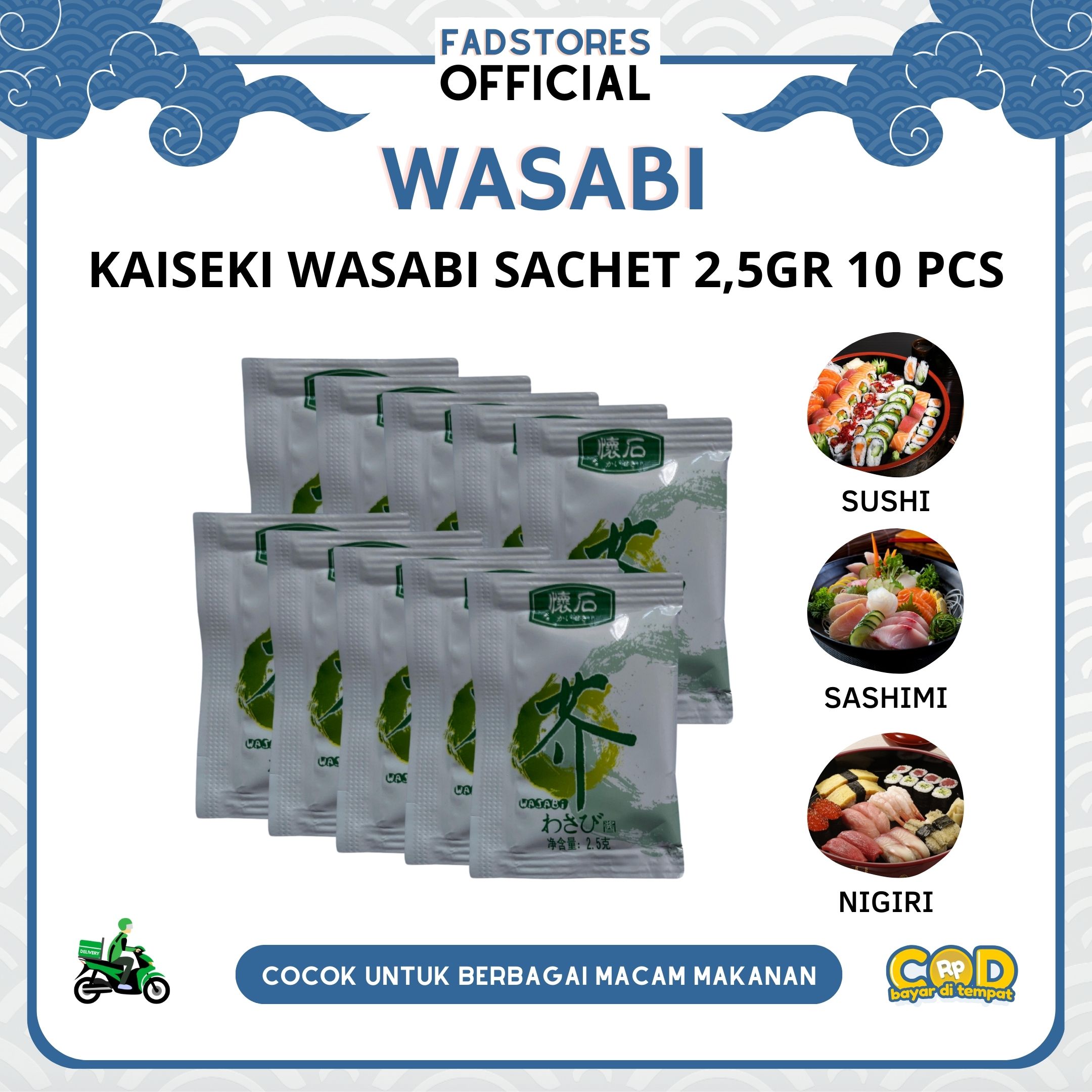 Wasabi Paste Sachet 2.5 gr 10 pcs - Mazuma Wasabi Halal - Wasabi Sachet ...