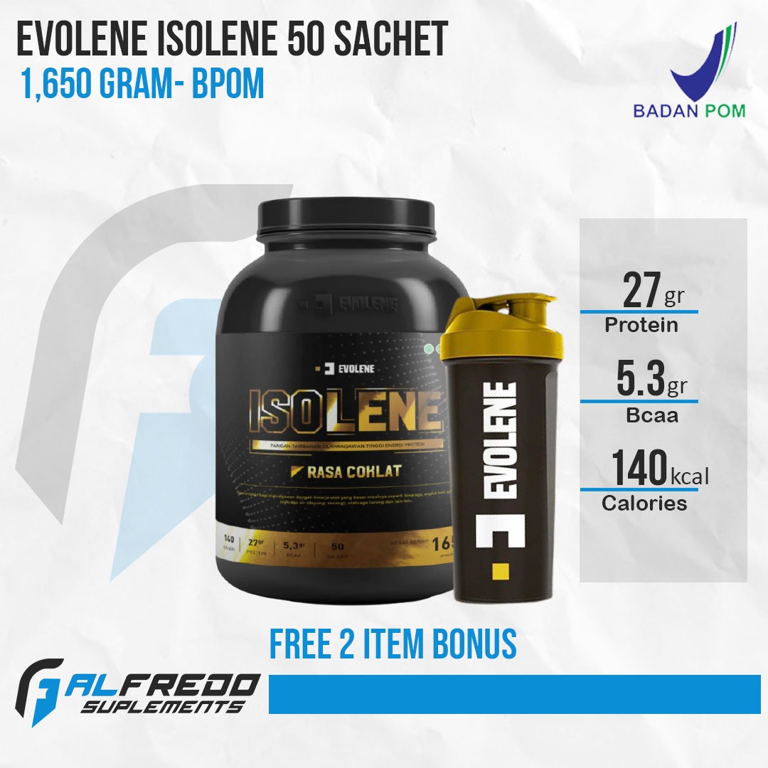 Evolene Isolene 50 Sachet (1.650 gram) Whey Protein Isolate BPOM ...