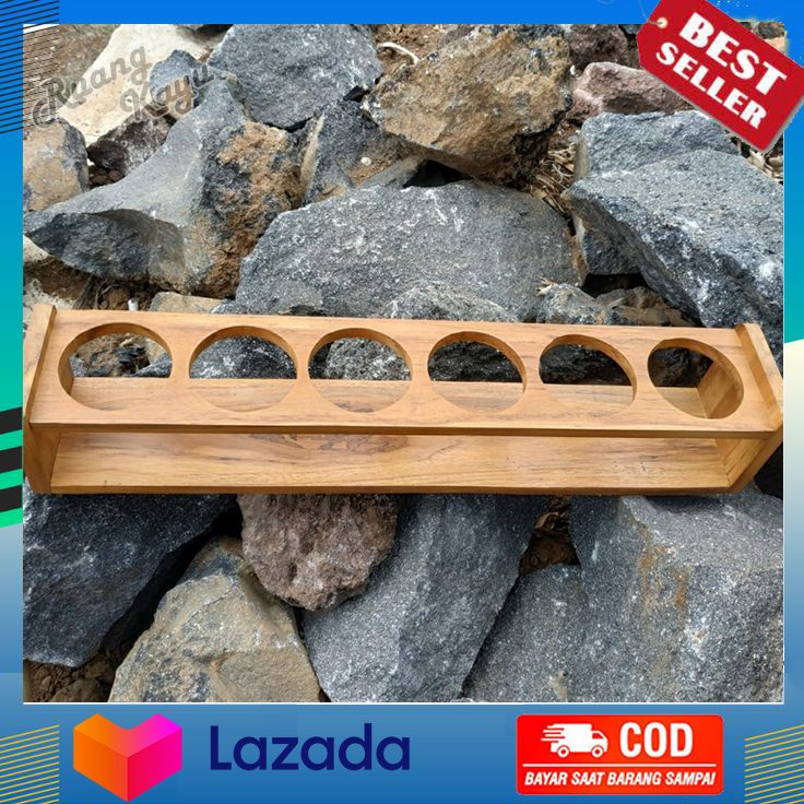 Jual Rak Tempat Botol Kayu jati Belanda | Lazada Indonesia