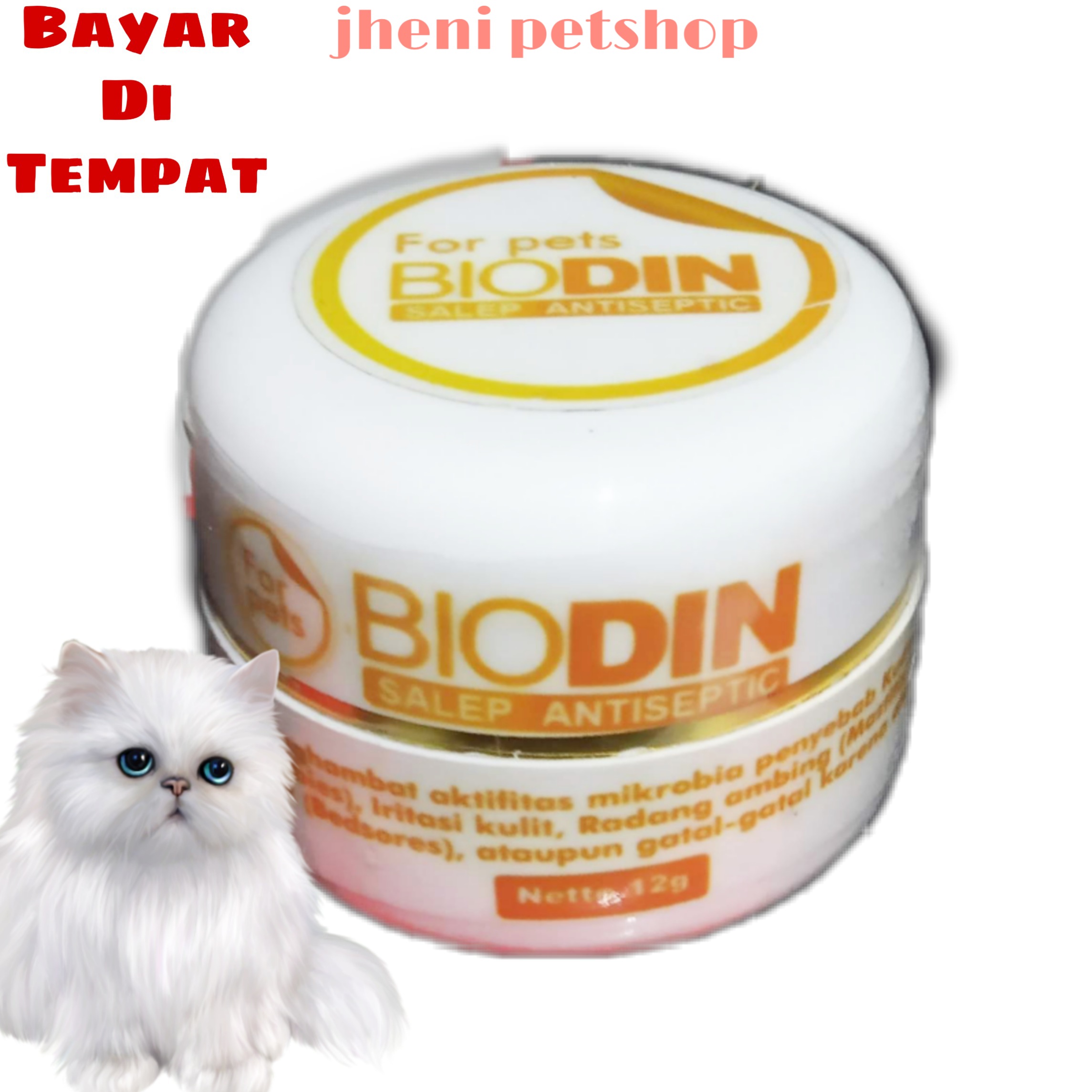 BIODIN SALEP OBAT JAMUR KUCING ANJING KELINCI HEWAN SCABIES ANTISEPTIC ...