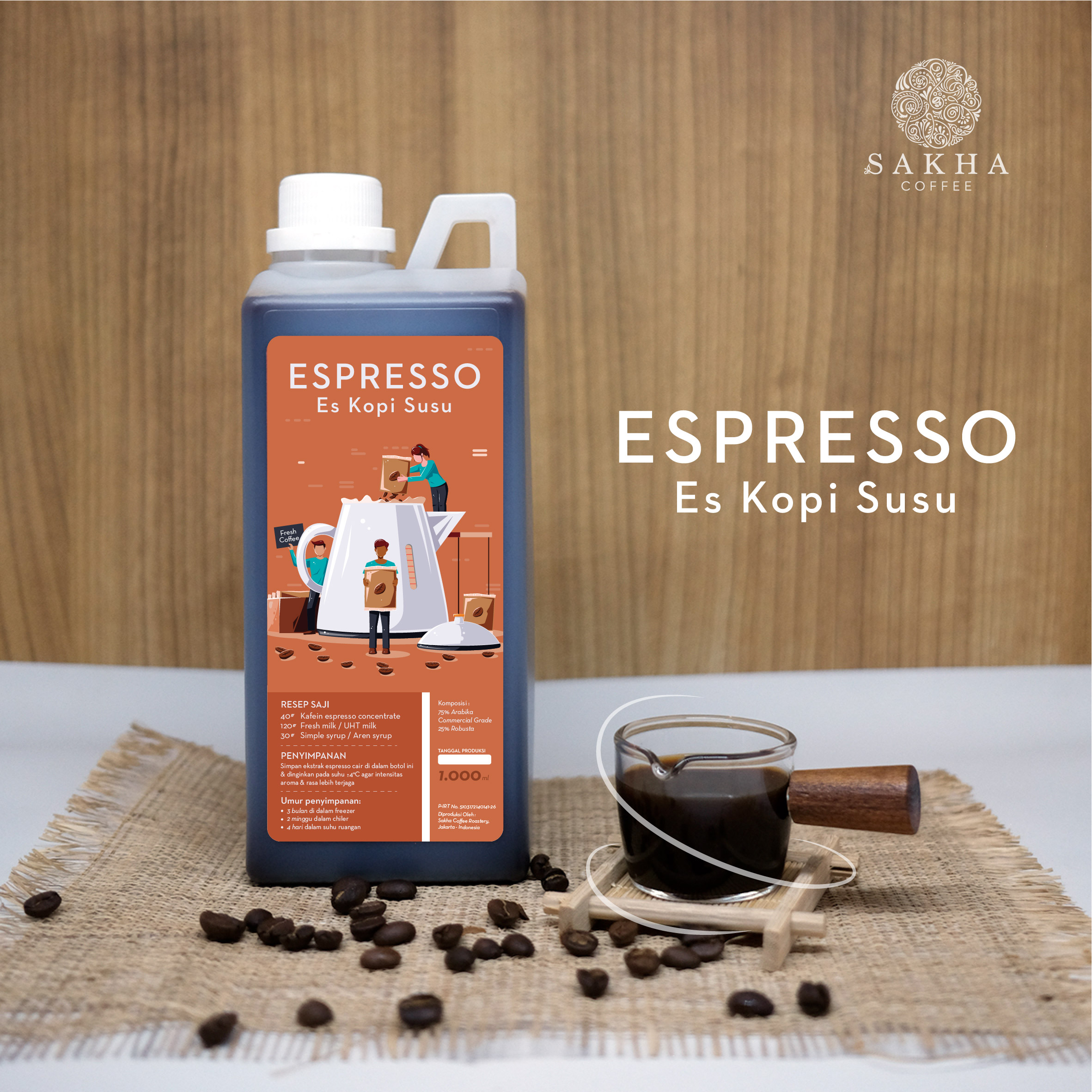 Espresso Cair Minuman Kopi Susu Kekinian 1 Liter Konsentrat Coffee ...