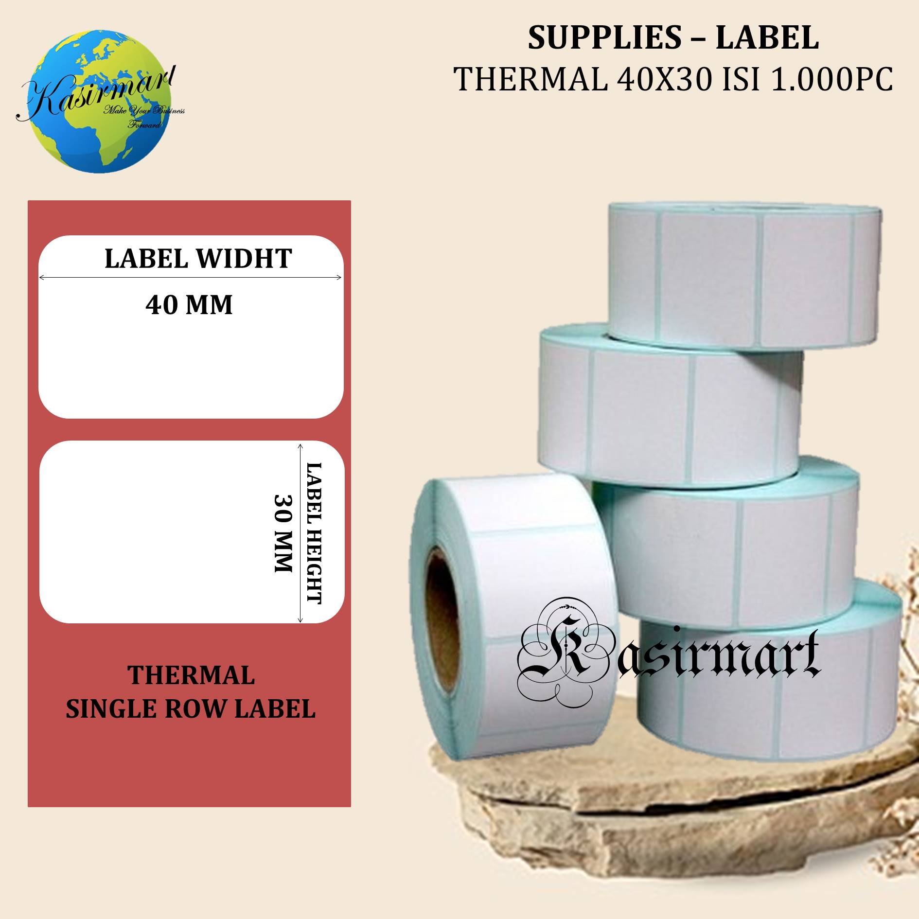 Thermal Label Sticker 40x30 1 Line isi 1000 Stiker Barcode Mixue 40x30 ...