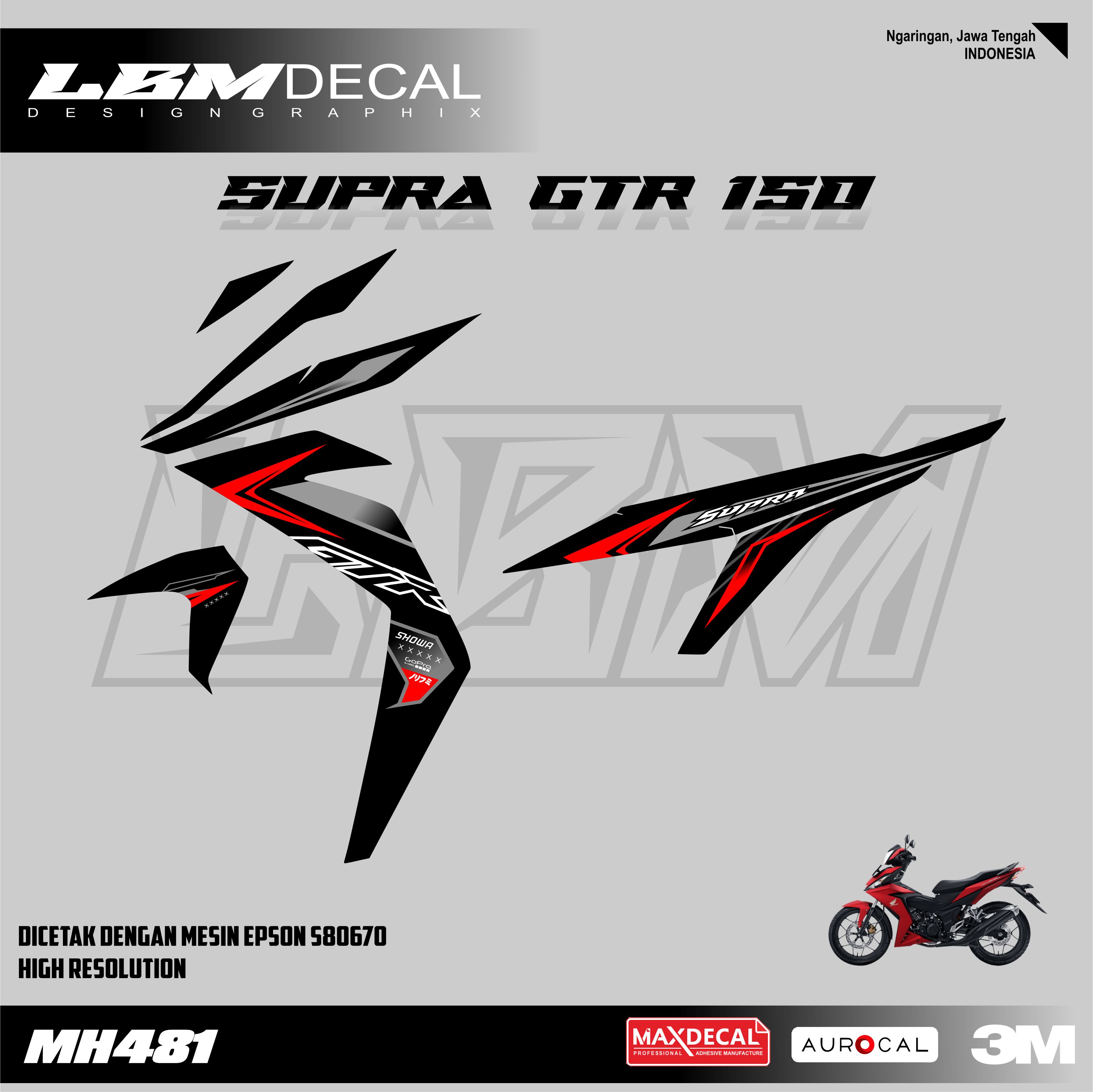 Stiker Motor Supra GTR - Stiker Striping Terbaru Honda Supra GTR 150 ...