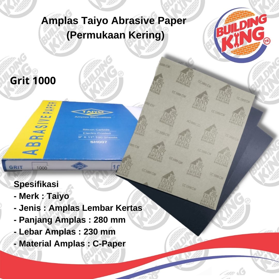 Amplas Duco Taiyo Ampelas Lembaran Grit 1000 Lembar Grid #1000 | Lazada ...