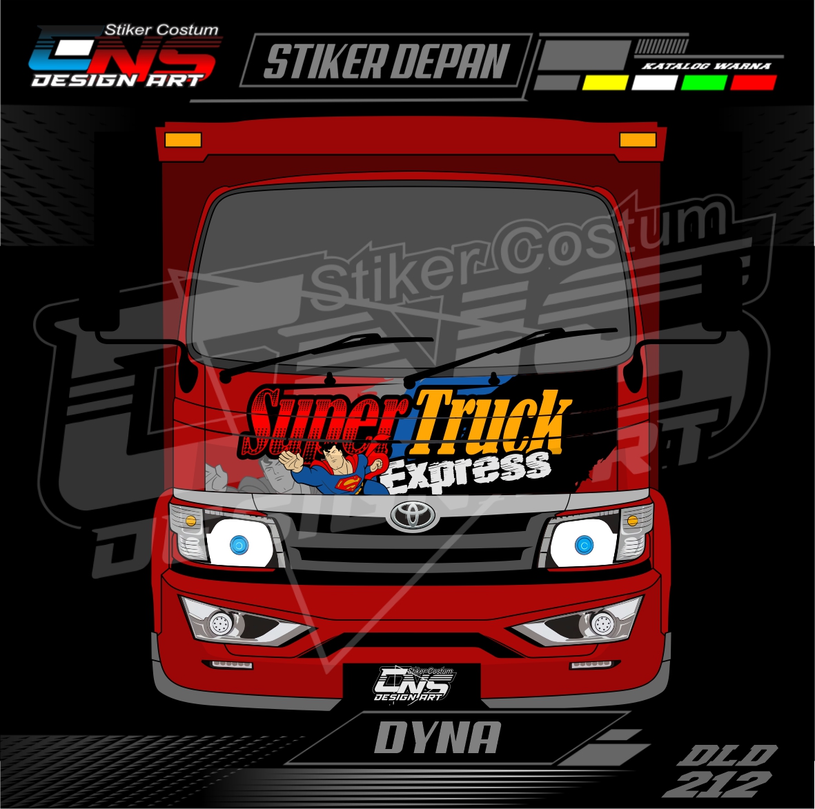 Stiker Kabin Depan TRUK DYNA Custom Bisa Request Sticker Cewek Keren ...
