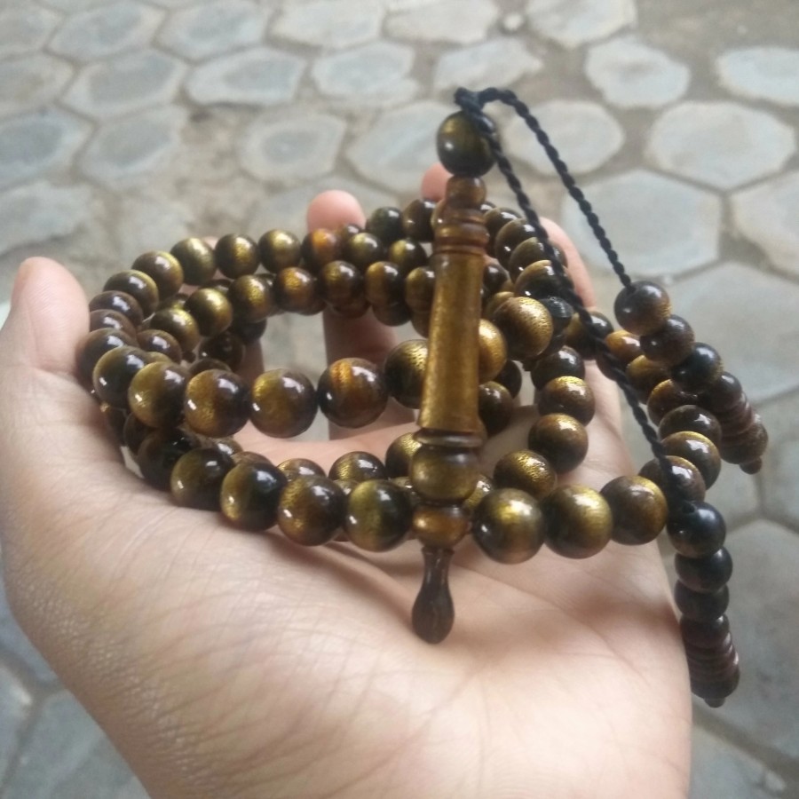 tasbih muslim atau buddha tali arus emas atau gold 8mm asli original ...