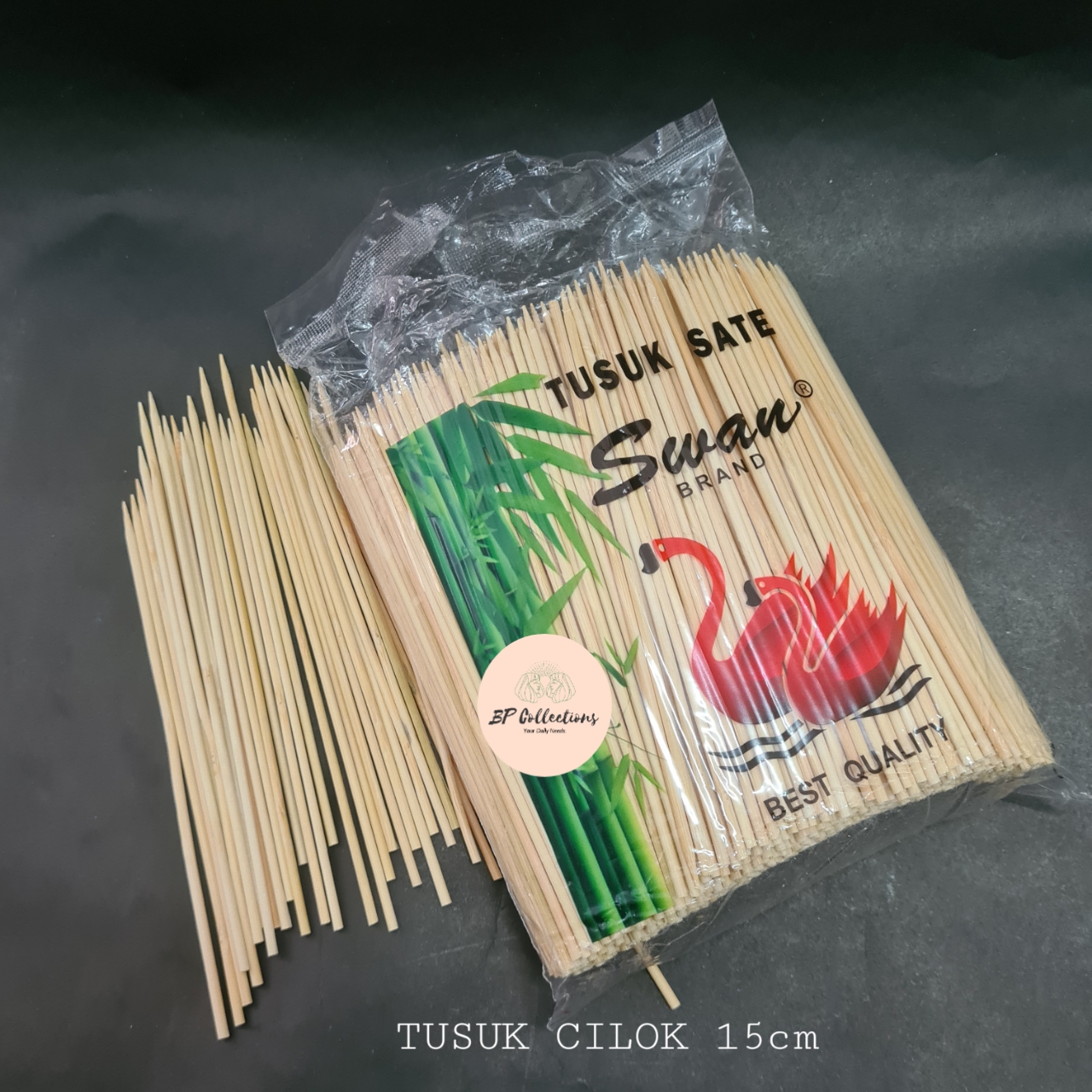 1 PAK TUSUK CILOK PANJANG 15CM TUSUK CIMOL SOSIS TAICHAN SATE SWAN 500 ...
