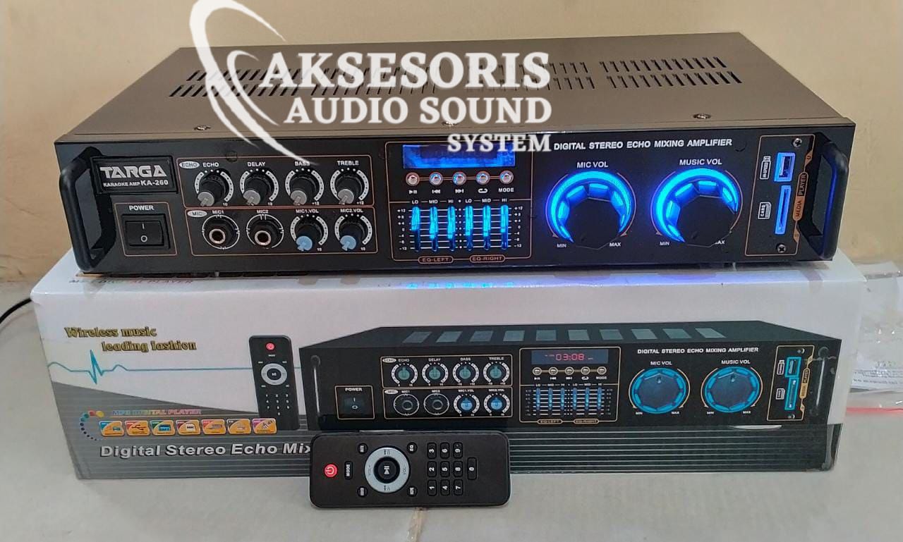 Power Amplifier Targa KA 260 Stereo USB Bluetooth Player Equaliser Mic ...