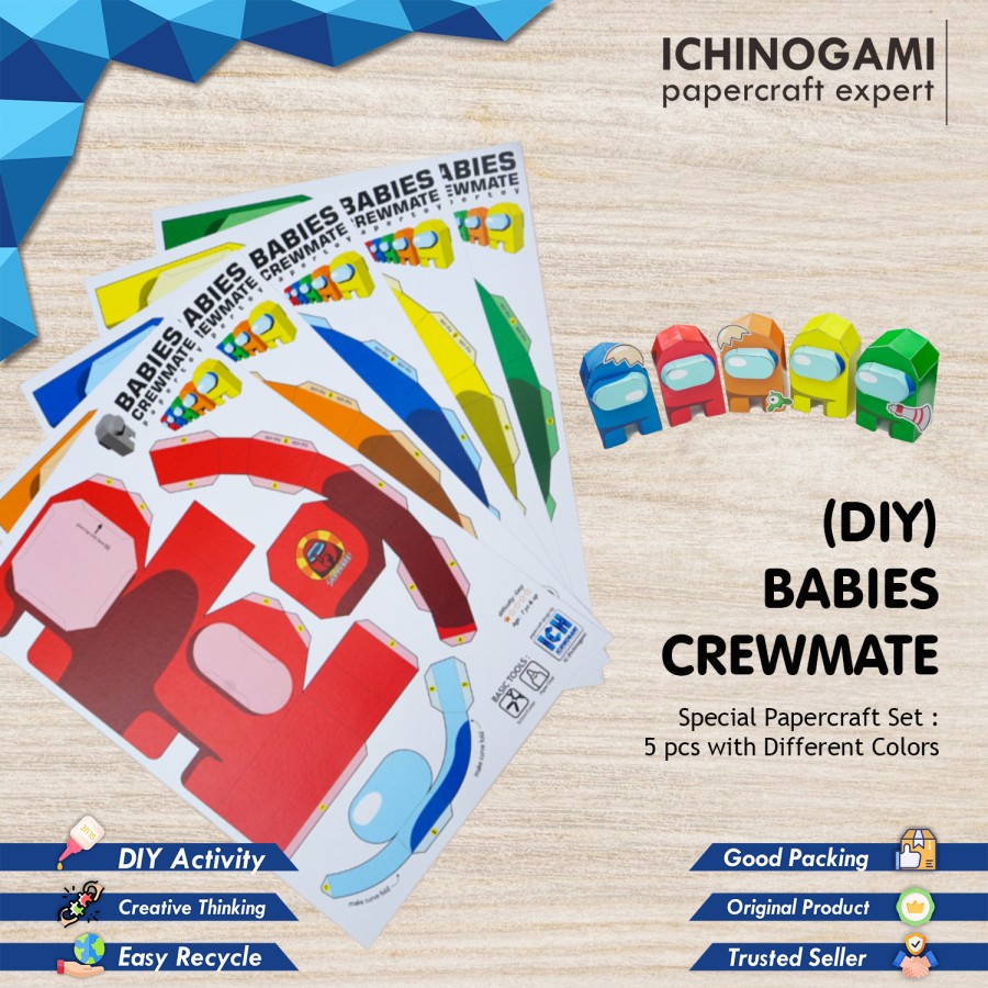 Ichinogami Crewmate Babies Papercraft Set of 5 pcs/pack | Lazada Indonesia