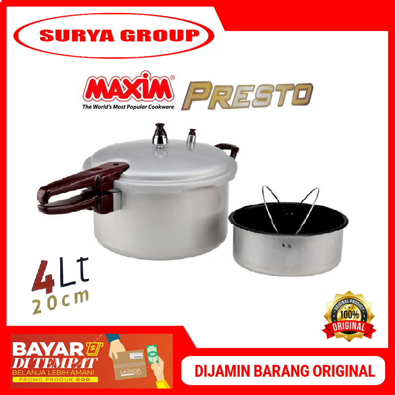 Panci Presto Pressure Cooker Maxim 4 Liter - Bergaransi Resmi | Lazada ...