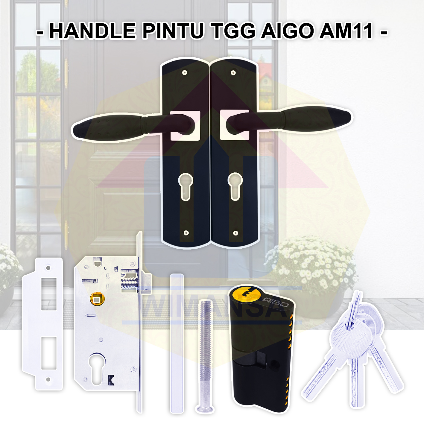 WMS-HANDLE PINTU TANGGUNG AIGO AM11 BLACK SERIES | Lazada Indonesia
