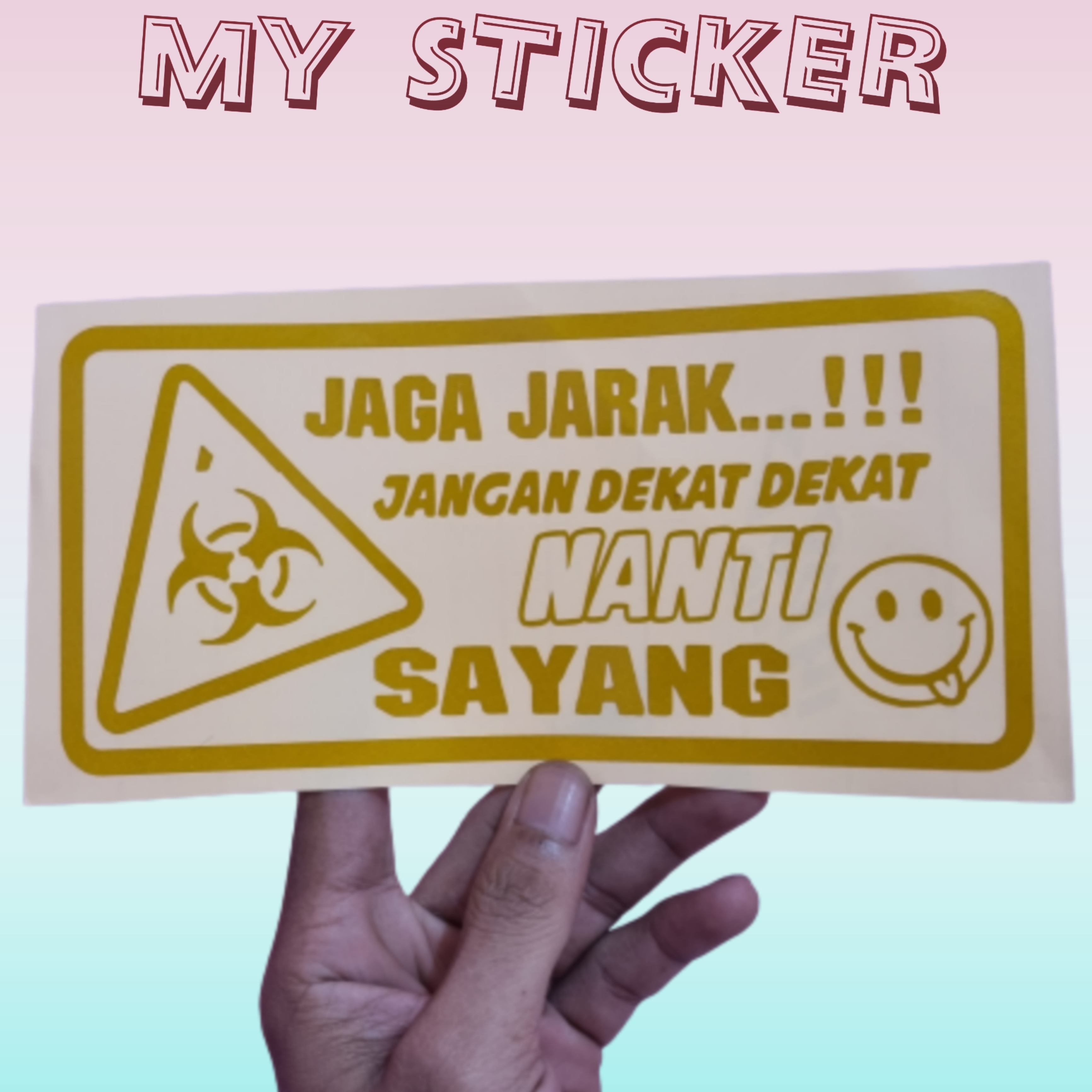 CUTTING STIKER KACA MOBIL KATA KATA JAGA JARAK JANGAN TERLALU DEKAT ...