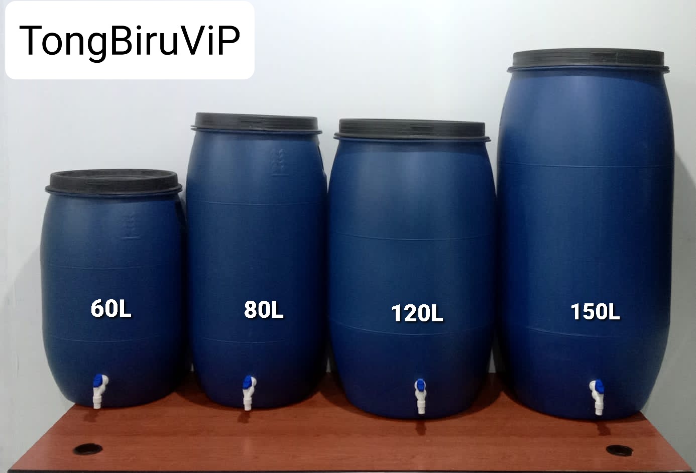 120L Tong Air Biru + Kran. TEBAL & KUAT 120L (termasuk Tutup, Seal dan ...
