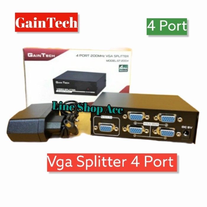 Vga Splitter 4 Port Gaintech Spliter | Lazada Indonesia
