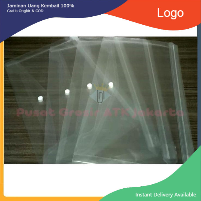 Map Amplop Plastik Kancing Folio (Putih Bening) Transparan FC F4 ...