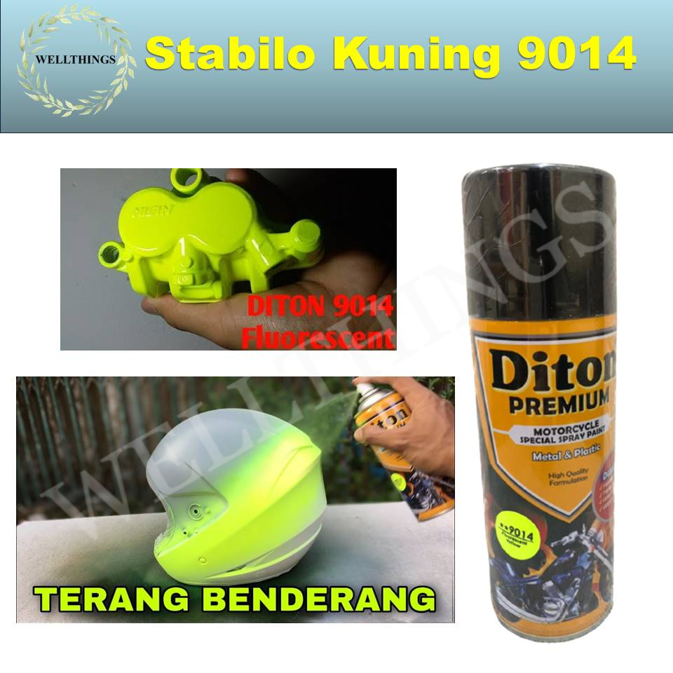 Cat Pilox Diton Premium FLUORESCENT YELLOW 9014 400cc warna kuning ...