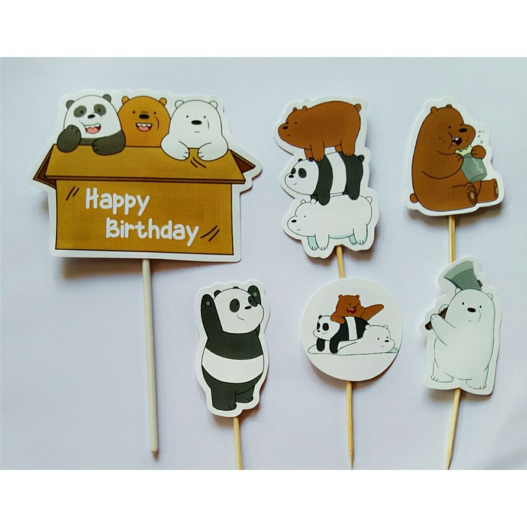 Satu set topper toper cake hiasan kue ulang tahun karakter we bare ...