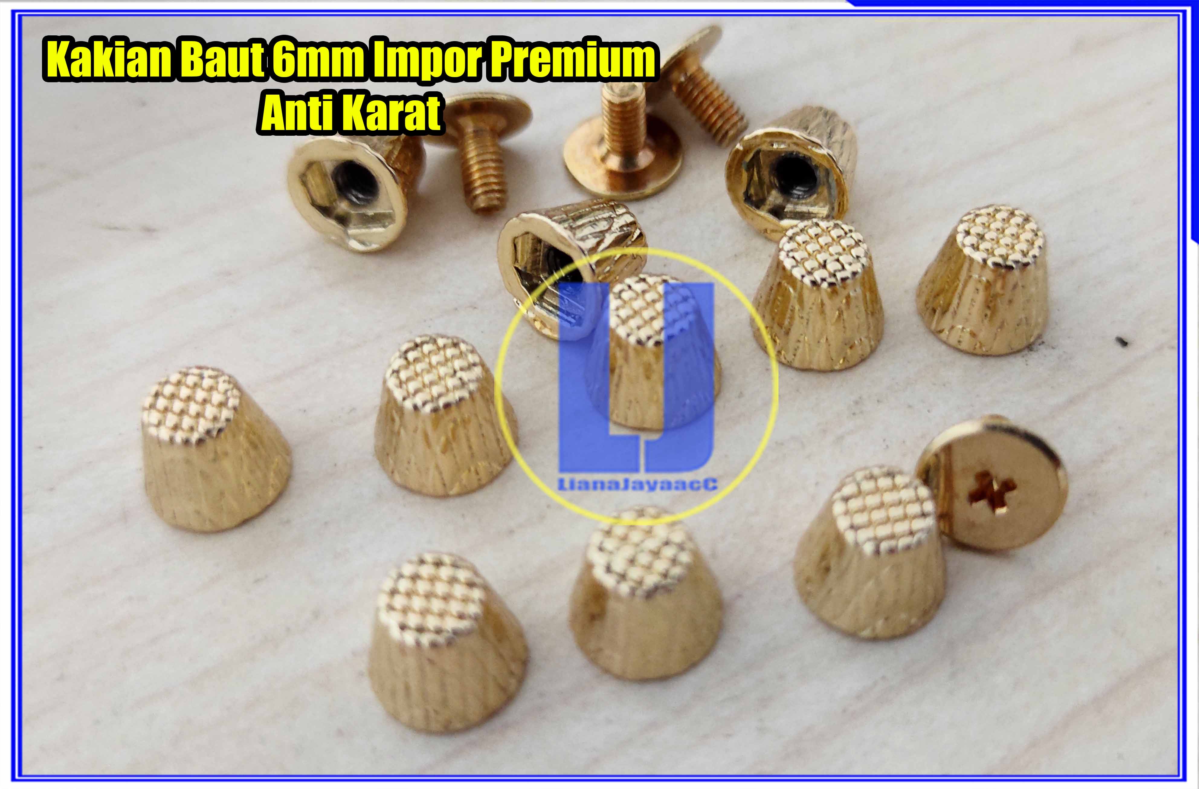 KAKIAN BAUT 6mm (ISI 4 BIJI) MODEL KERUCUT - KAKIAN TAS ANTI KARAT ...
