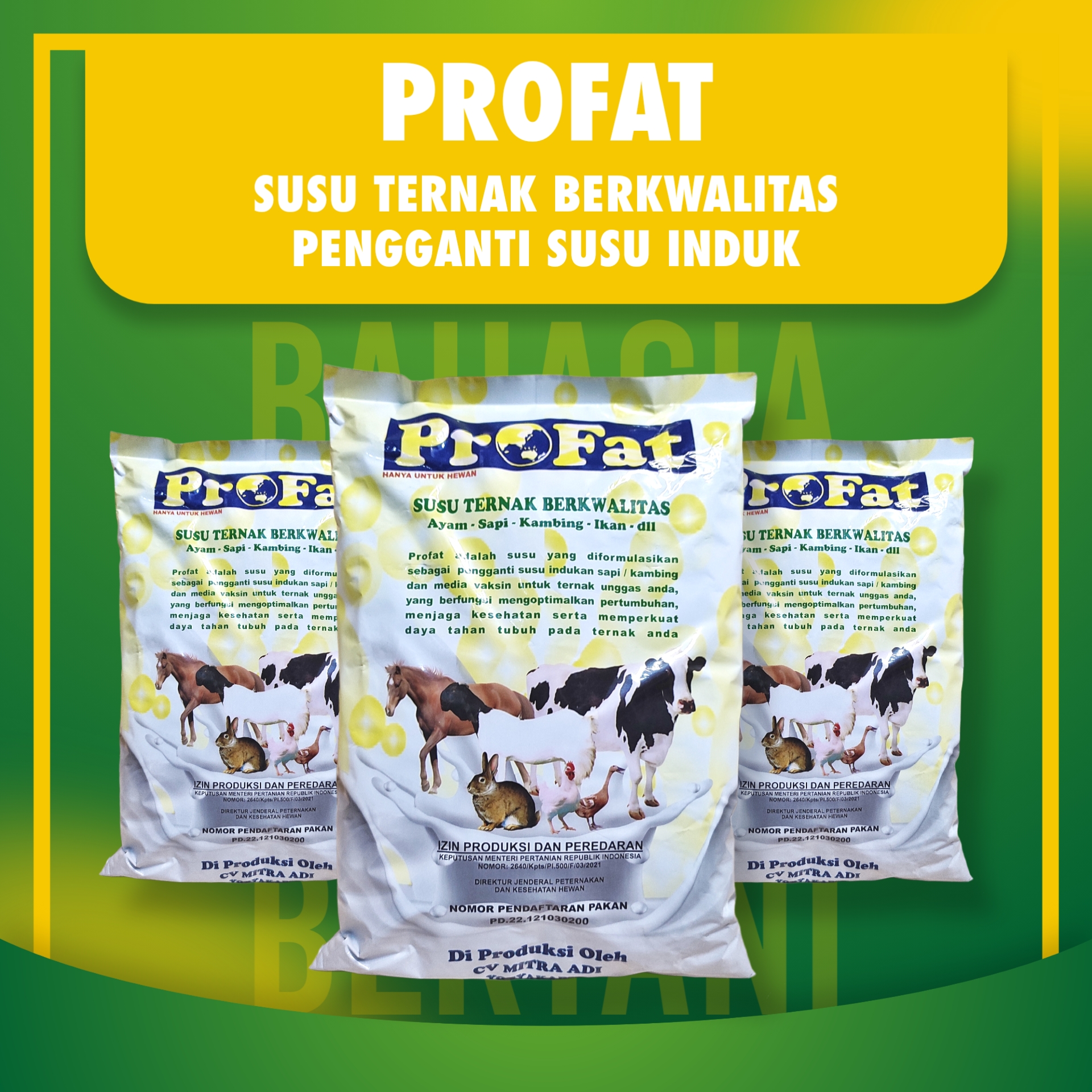 PROFAT 1 KG SUSU FORMULA HEWAN | Pengganti Susu Indukan Hewan Ternak ...