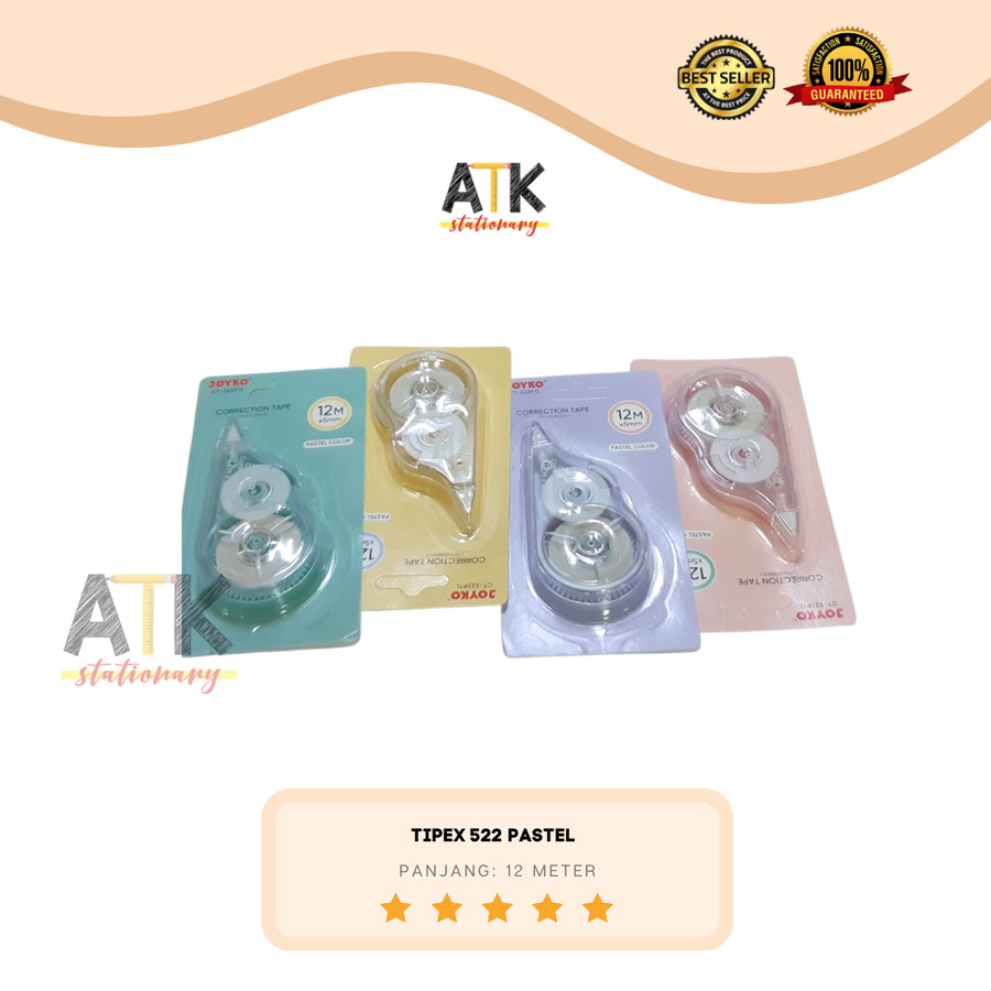 Tipex Kertas Joyko CT-522 Pastel , Correction Tape, Tip-ex Pita Joyko ...